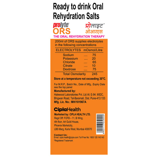 Prolyte ORS Orange Drink - 200ml – prolyte